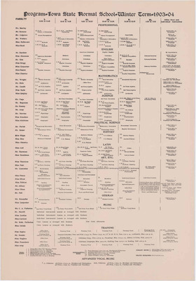 "Program, Iowa State Normal School, Winter Term, 1903-04" by Iowa State ...